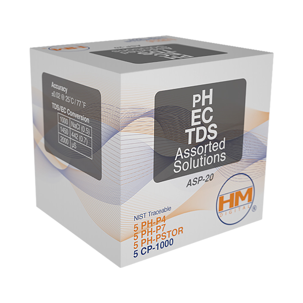 HM Digital 20 Pack Mix: 1000ppm TDS, pH 4, pH 7, pH Storage Solutions ...